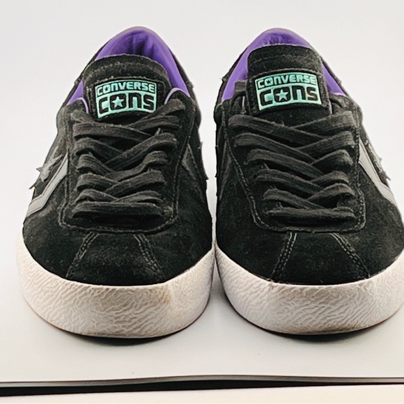 Converse | Shoes | Converse Cons Black Suede Sneakers Purple Lining ...